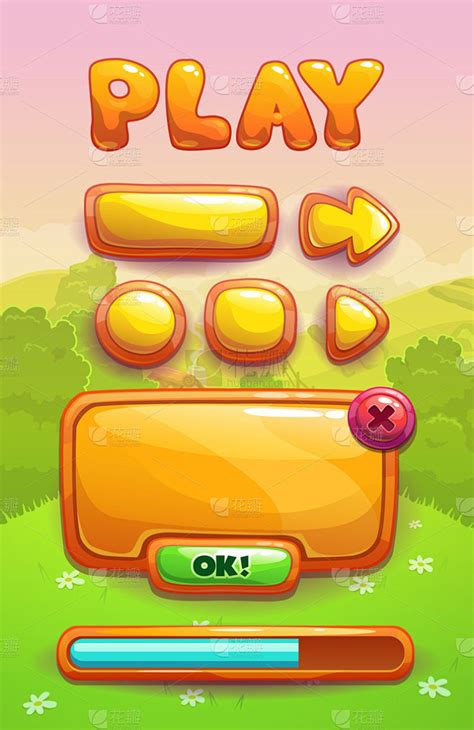 可爱的卡通游戏资产组