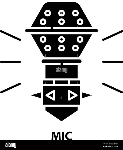 Mic Icon Black Vector Sign With Editable Strokes Concept Illustration