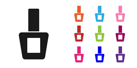 Schwarze Nagellack Flasche Symbol Isoliert Auf Weißem Hintergrund