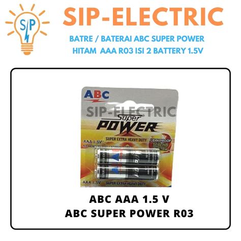 Batre Baterai Abc Super Power Hitam AAA R03 Isi 2 Battery 1 5V