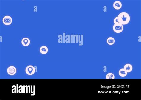 Blue Background Animation Interface With Icons And Links Around