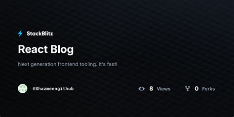 React Blog Stackblitz