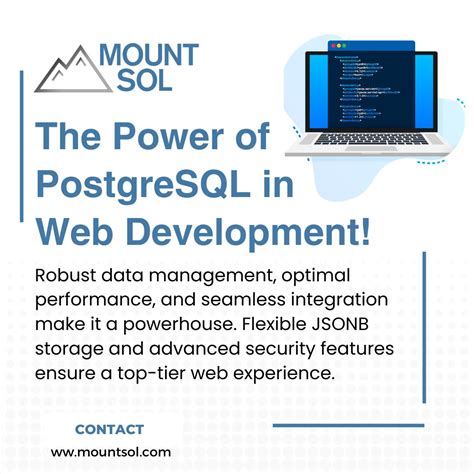 Postgresql Webdevelopment Datamanagement Optimalperformance Jsonbstorage Securityfirst