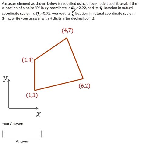 Solved A Master Element As Shown Below Is Modeled Using A Four Node
