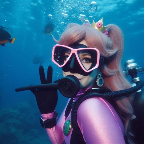 Princess Peach Scuba Pose By Chrisgraduate27 On Deviantart