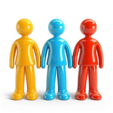United Team Colorful 3d Figures Representing Collaboration And Teamwork Stock Illustration