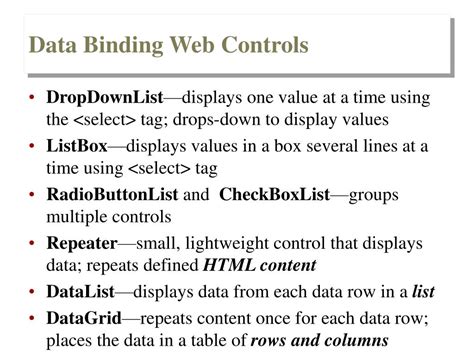 Ppt Data Aware Controls In Aspnet ® Applications Powerpoint