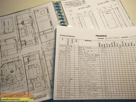 Triangle Folder Of Production Used Set Plans Original Prod Material
