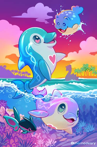 Momo Deary Finneon Lapras Palafin Palafin Zero Spheal Nintendo