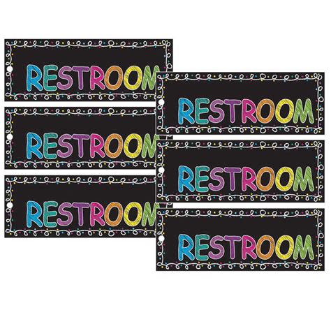 Teachersparadise Ashley Productions® Chalk Restroom Laminated 2 Sided