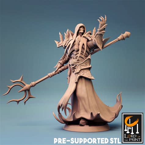 Lich Undead Wight Necromancer Mage Swordsman Mace Miniature Etsy
