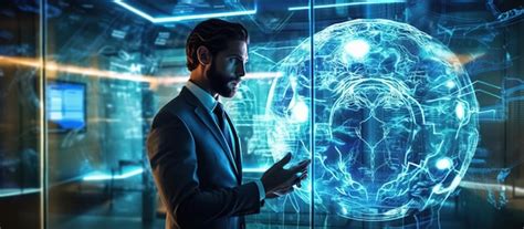 Premium Ai Image Businessman Touching The Brain Working Of Artificial