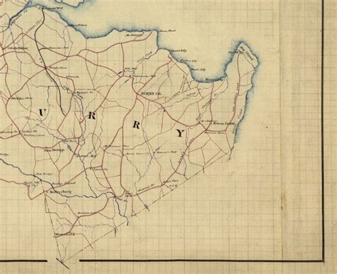 Historic County Map Surry County Virginia Hotchkiss 1867 2825 X