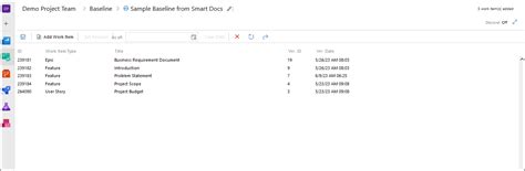 Create Baseline From Smart Docs