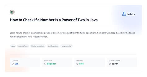 How To Check If A Number Is A Power Of Two In Java Labex