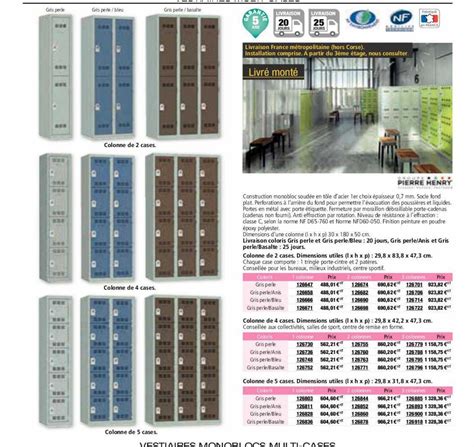 Promo Vestiaire Chez Calipage Icatalogue Fr