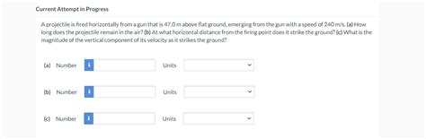 Solved A Projectile Is Fired Horizontally From A Gun That Is Chegg