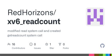 Github Redhorizonsxv6readcount Modified Read System Call And Created Getreadcount System Call