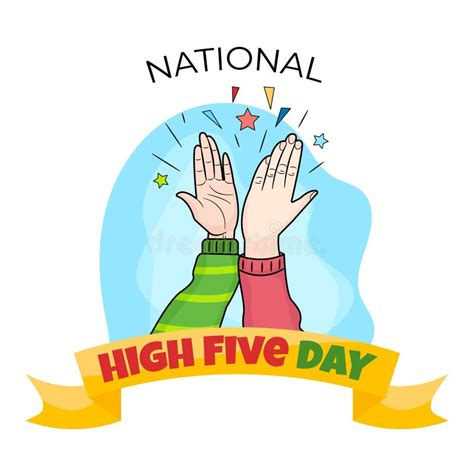 National High Five Day Illustration Suitable For National High Five