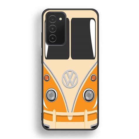 Orange Vw Camper Volkswagen Minibus Samsung Galaxy A03s Case Caselinor