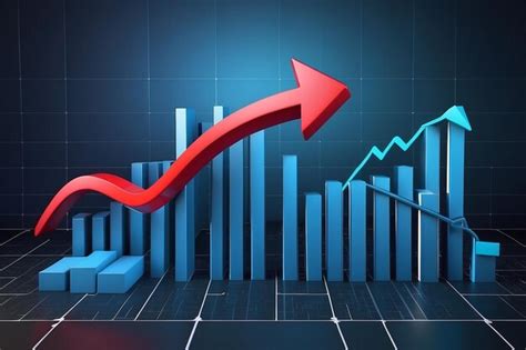 Premium Photo 3d Render Business Graph With Arrow