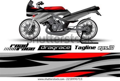 Full Vector Drag Racing Motorcycle Sticker Stock Vector Royalty Free