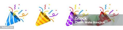 파티 포퍼 아이콘 파티와 휴일을위한 색종이 벡터 일러스트 레이 션 1위에 대한 스톡 벡터 아트 및 기타 이미지 1위 개체 그룹 금메달 Istock