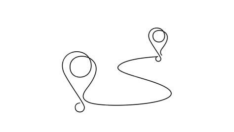 Premium Vector Continuous One Line Drawing Of Path And Location