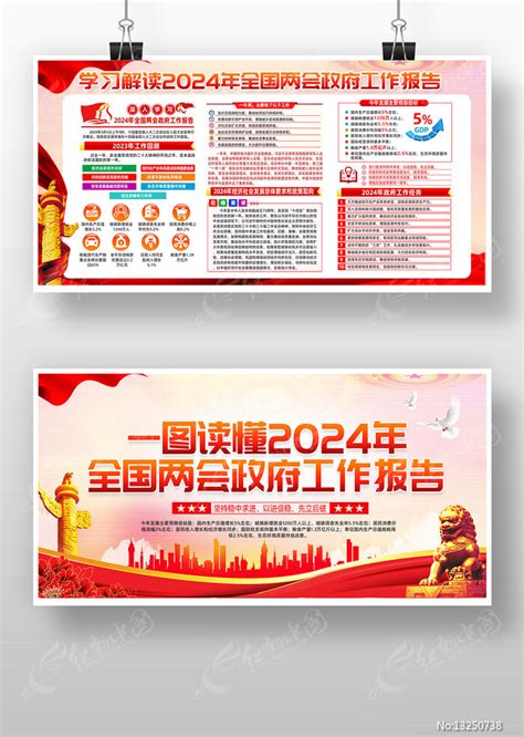 一图读懂2024两会政府工作报告宣传栏图片下载红动中国