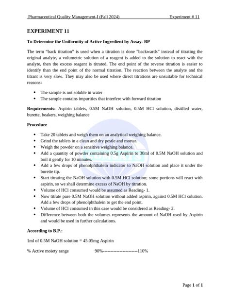 Experiment No 11 Pdf