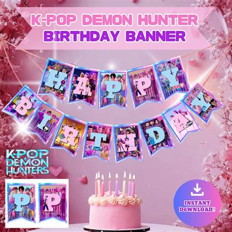 Kpop Demon Hunter Birthday Banner Etsy