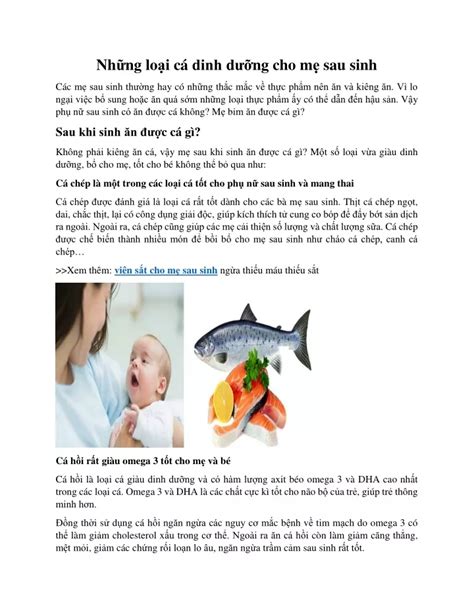 PPT Những loại cá dinh dưỡng cho mẹ sau sinh PowerPoint Presentation