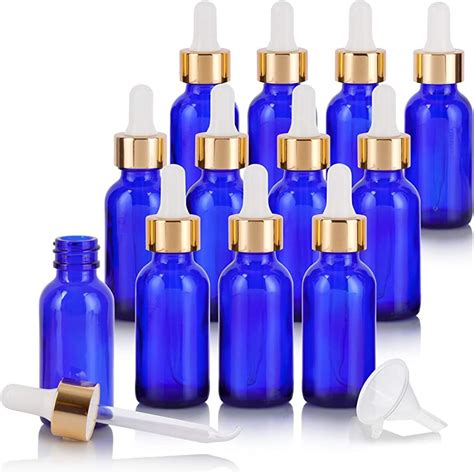 30 Ml Glass Dropper Bottle With Glass Dropper Blue Color Set Of 6