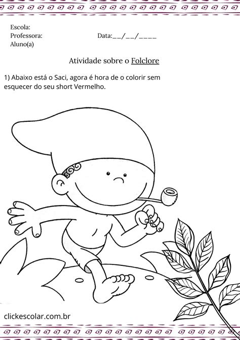 Atividades De Folclore Atividades Sobre Folclore Atividades De Leitura