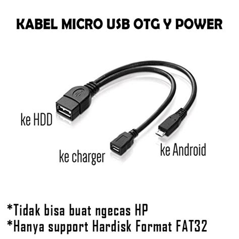 Jual OTG Y Micro USB HP To USB Female Untuk Membaca Hard Disk External Di Handphone Shopee