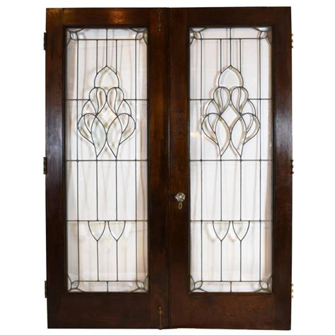 Arts And Crafts Beveled Glass French Door Set At 1stdibs Arts And