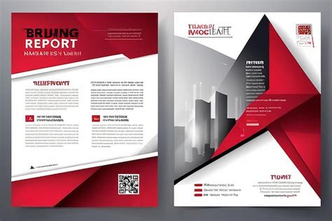 Premium Photo Red Triangle Business Annual Report Brochure Flyer
