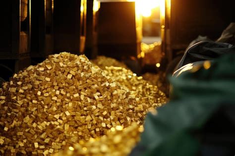 Premium Ai Image A Gold Color A Mineral With A Rough Structure A Difficult Terrain The Ore Of