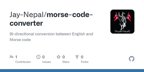 GitHub Jay Nepal Morse Code Converter Bi Directional Conversion