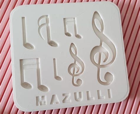 Molde De Silicone Notas Musicais Cod 2379 Mazulli Arte Moldes De