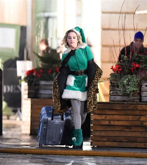 Emilia Clarke On The Set Of Last Christmas In London Hawtcelebs