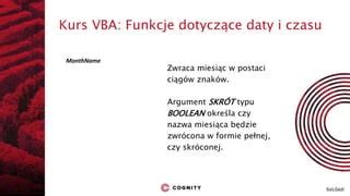 Kurs Vba Funkcje Dotycz Ce Daty I Czasu Ppt