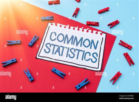 hand writing sign common statistics business showcase used to