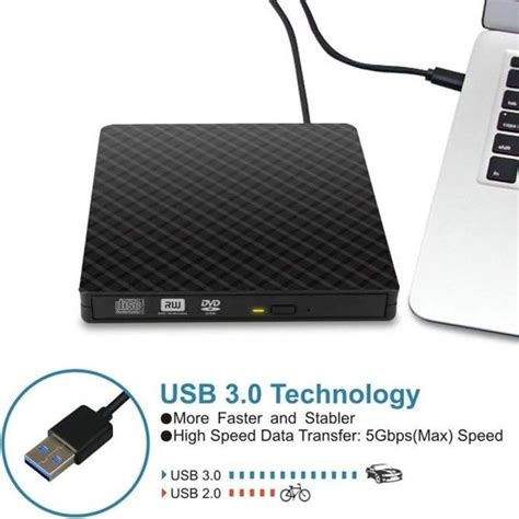 Slim USB Externe DVD RW Graveur De CD Lecteur Graveur Lecteur Lecteur Pour PC Portable