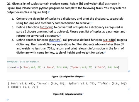 Solved Q Given A List Of Tuples Contain Babe Name Chegg Com