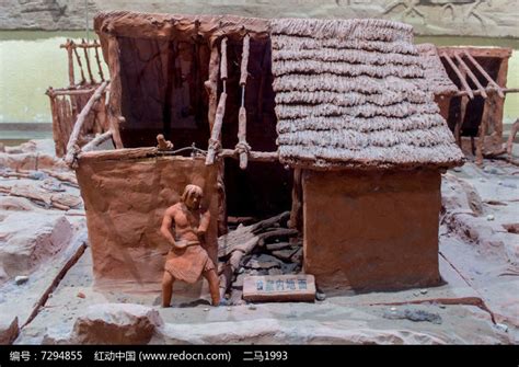 原始人搭建房屋雕塑高清图片下载红动中国