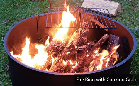 Sunnydaze Outdoor Fire Pit Ring Heavy Duty Round Steel