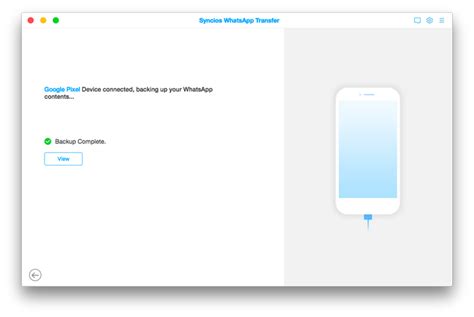 Screenshot Of Syncios WhatsApp Transfer For Mac