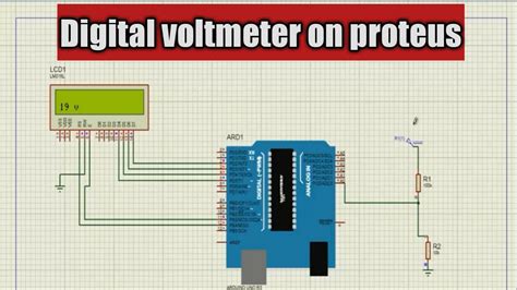 Make A Digital Voltmeter Using Arduino And Lcd Display On Proteus Youtube