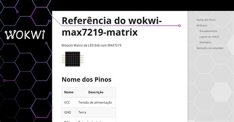 Referência Do Wokwi Max7219 Matrix Wokwi Docs